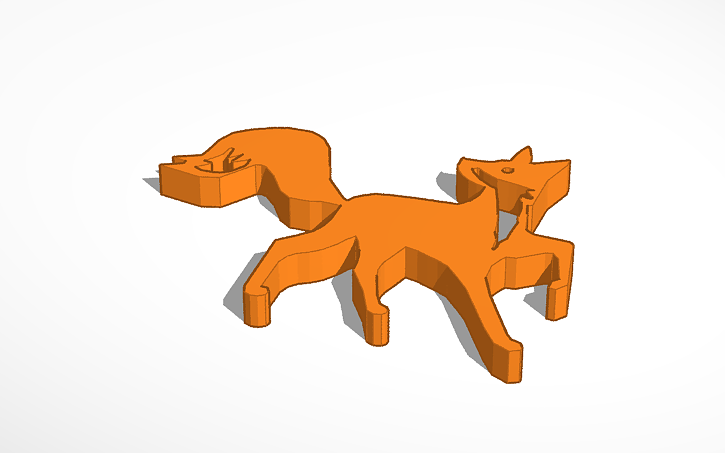 3D design flat fox - Tinkercad