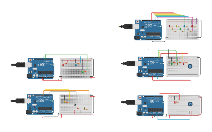 Circuit design LED projects - Tinkercad