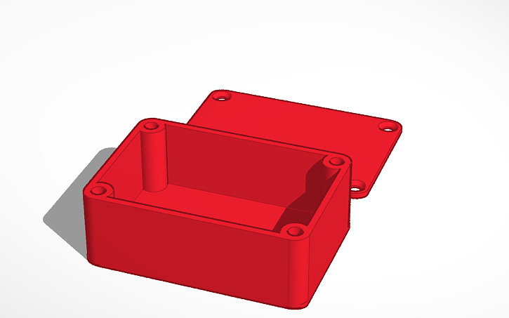 3D design 80 x 55mm project box - Tinkercad