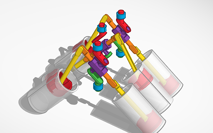 3D design 6 Cylinder Engine - SIM LAB - Tinkercad