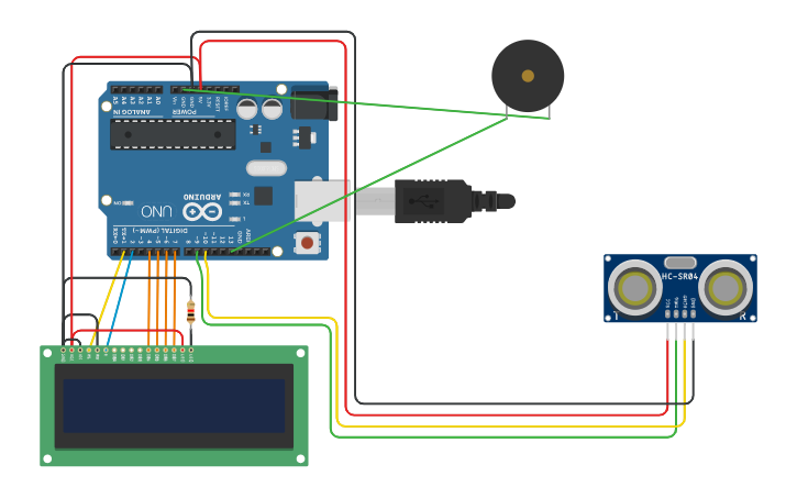 Circuit Design Copy Of Arduino Ultrasonic Distance Sensor Tinkercad