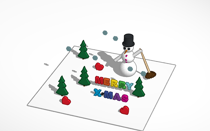 3D design Merry Christmas | Tinkercad