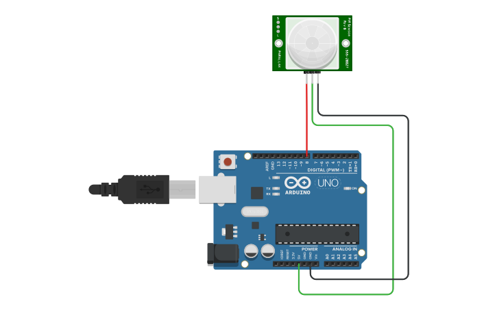 Circuit design Passive Infrared Sensor | Tinkercad