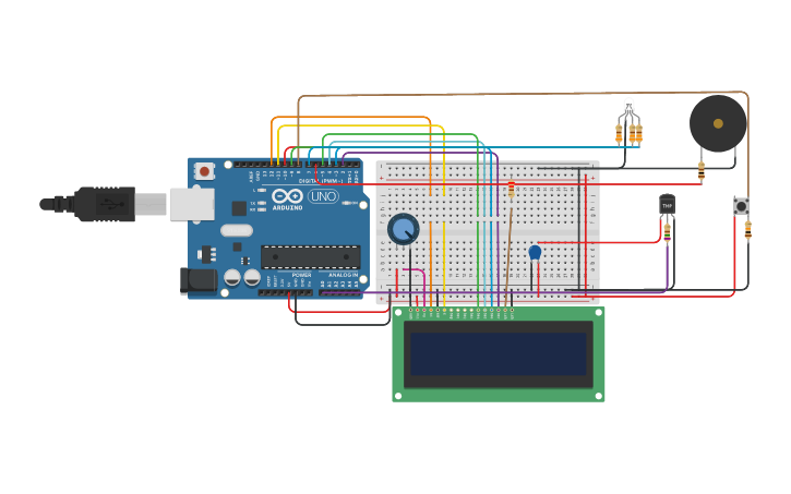 Circuit design Termômetro - Tinkercad