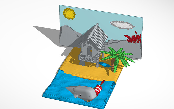 3D design beach house project - Tinkercad