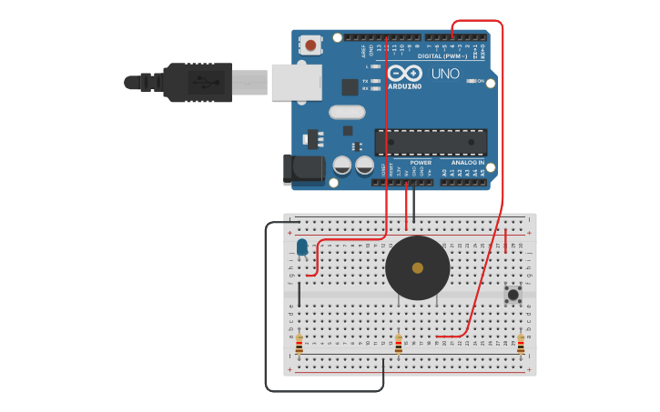 Circuit design Encendido y apagado con pushbutton - Tinkercad