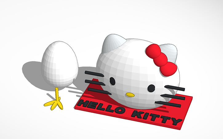 3D design Hello Kitty - Tinkercad