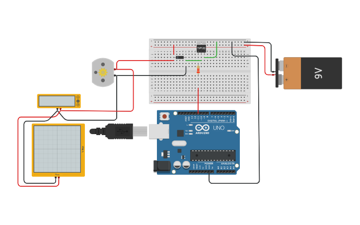 Circuit design Motore CC con PWM | Tinkercad