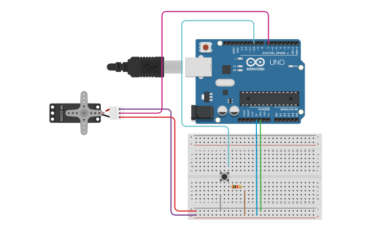 Circuit design servo - Tinkercad