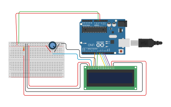 Circuit design Arduino LCD | Tinkercad