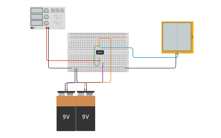 Circuit design opamp como Buffer - Tinkercad