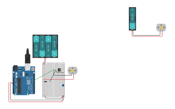 Circuit Design Single Direction Motor Experiment Tinkercad