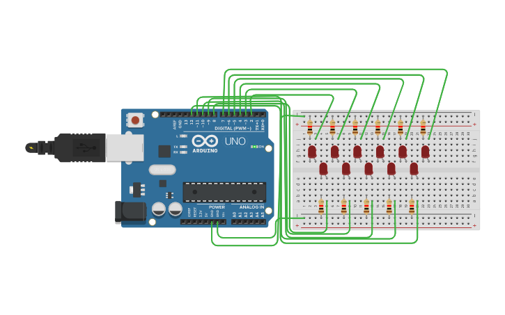 Circuit design Morse Code - Tinkercad