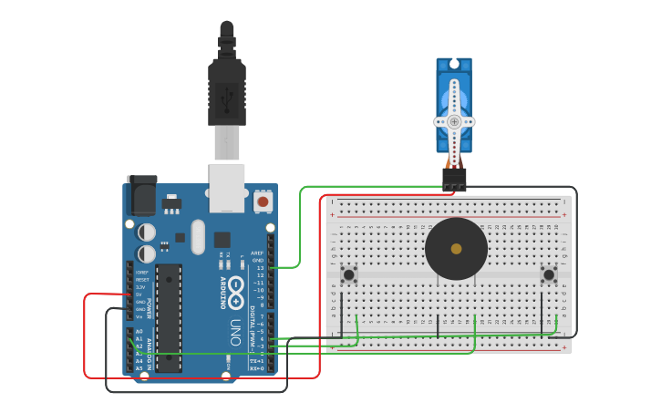 Circuit Design Эксперимент 20 Перетягивание каната Tinkercad
