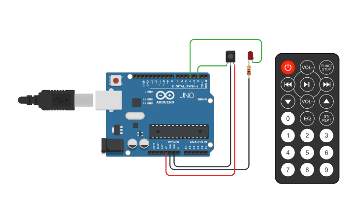 Circuit design IR sensor - Tinkercad
