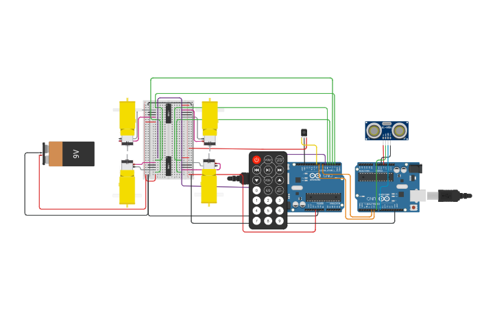 Circuit design RC car - Tinkercad