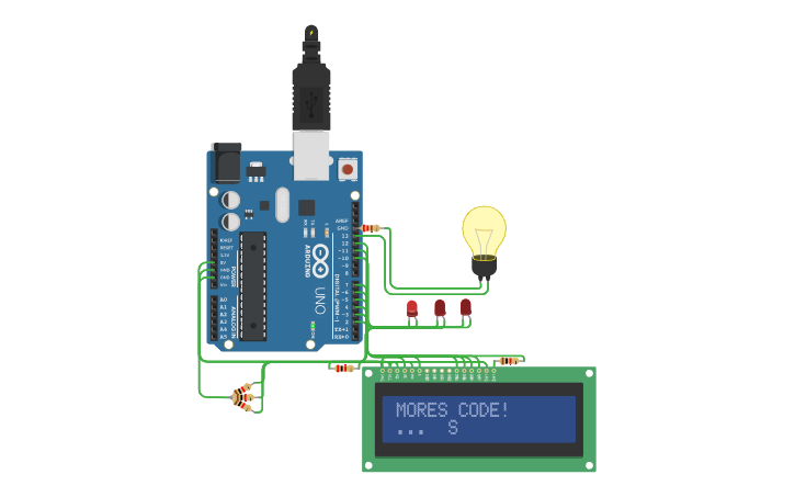 Circuit design SOS - MORES CODE - Tinkercad