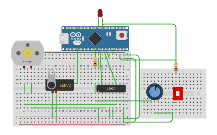 Circuit design DC Motor Encoder - Tinkercad