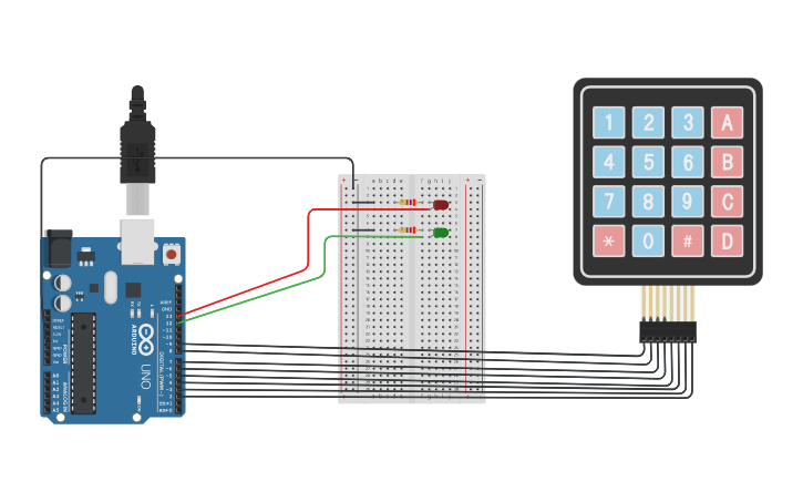 Circuit Design Password Keypad Tinkercad