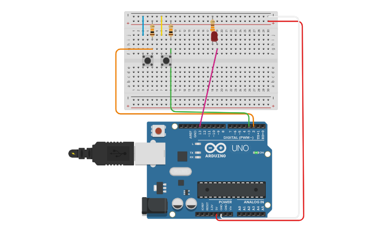 Circuit design Botones Presionables - Tinkercad