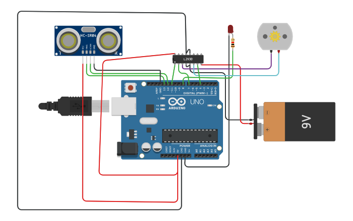 Circuit Design Automatic Water Control Tinkercad