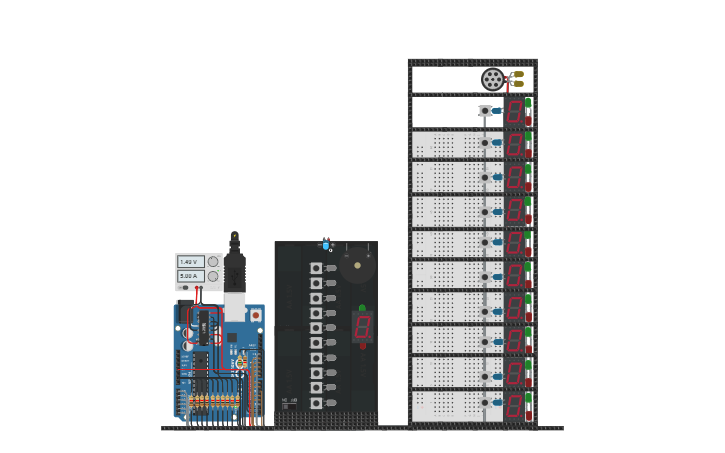 Circuit design ELEVATOR (10 FLOORS) - Tinkercad