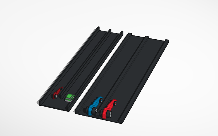 3D design drag race track - Tinkercad