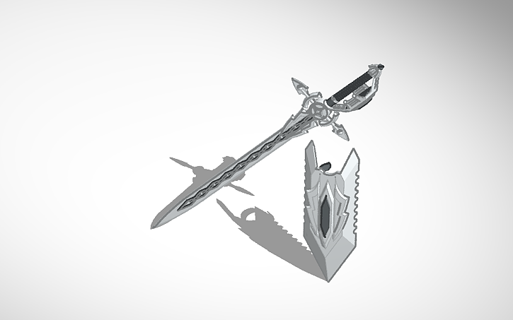 3D design Fantasy Sword & Forearm Strike Shield - Dark Lightning ...