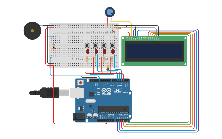 Circuit design shooting game display - Tinkercad