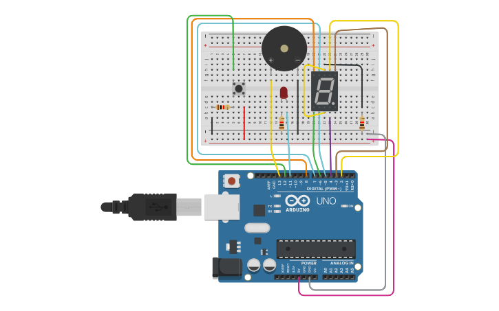Circuit design Countdown Timer - Tinkercad
