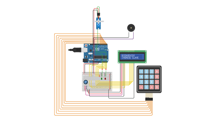 Circuit design Cerradura electronica - Tinkercad