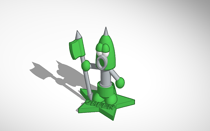 3D design GREEN AXEM RANGER - MARIO RPG - Tinkercad