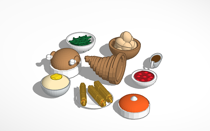 3D design Turkey Dinner - Tinkercad