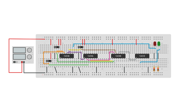 Circuit design full subtractor using basic gates | Tinkercad