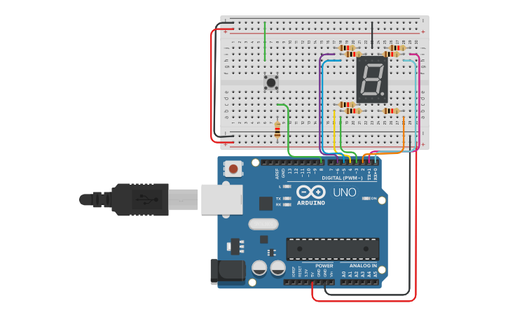 Circuit Design Lab1exe2 Gpio With Avr Microcontroller Tinkercad 4949