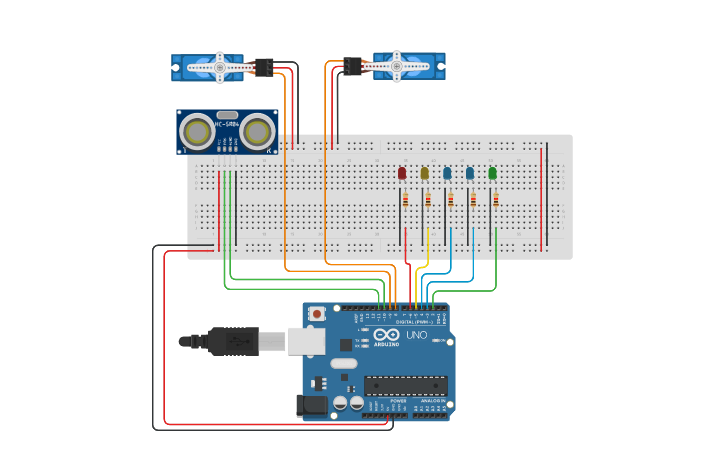 Circuit design Automatic Soap Dispenser and Handwash Timer - Tinkercad