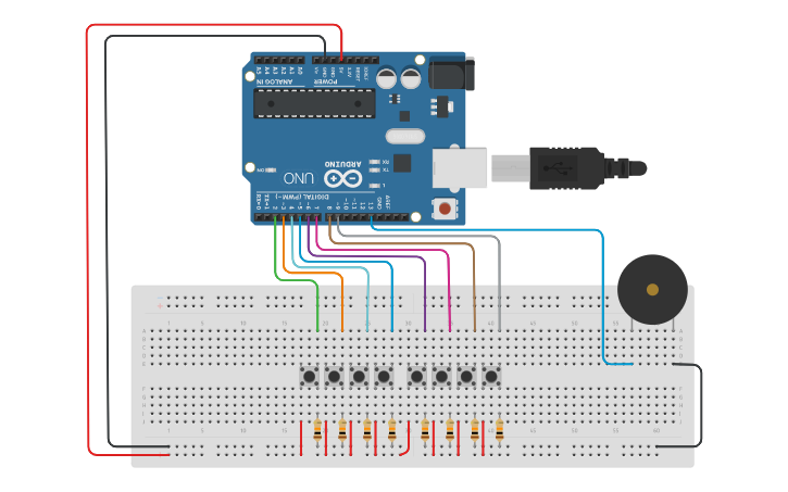 Circuit Design Copy Of Arduino Piano Tinkercad