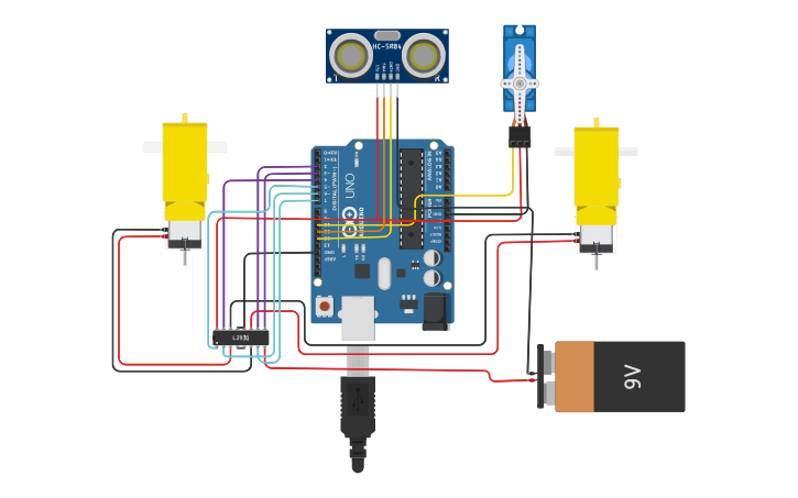 Circuit design Explorer mars rover (Mia soleha) - Tinkercad