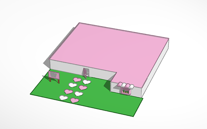 3d Design Cafe Floor Plan With Roof Tinkercad