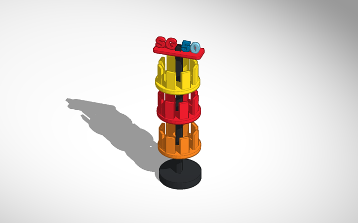 3D design spinning shoe rack - Tinkercad