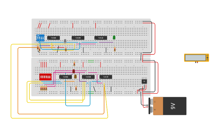 Circuit design 3 full adders - Tinkercad