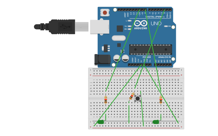 Circuit design Pedestrian Crossing - Tinkercad