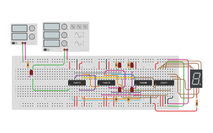 Circuit design BDC JK-FF | Tinkercad
