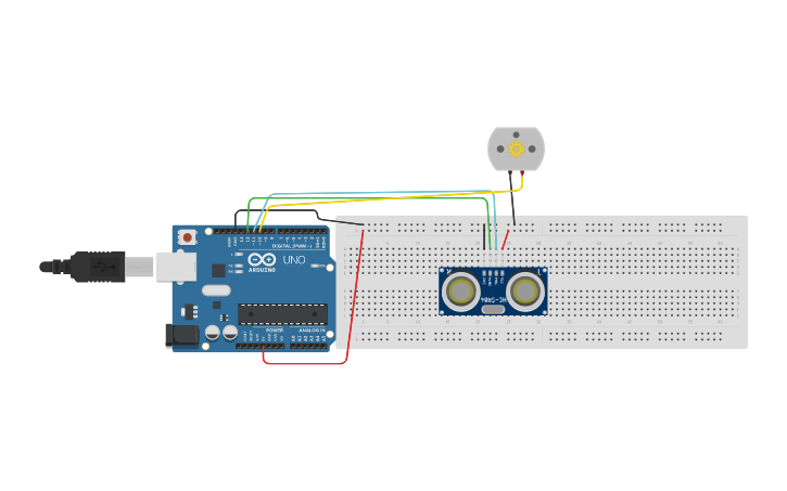 Circuit design Arduino Sensor con motor Kenneth Ramos | Tinkercad