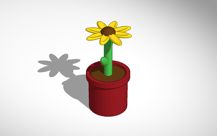 3D design Flower in a Pot - Tinkercad