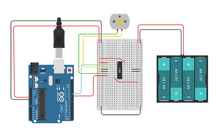 Circuit design Canvas L5: DC Motor Demo Assignment | Tinkercad