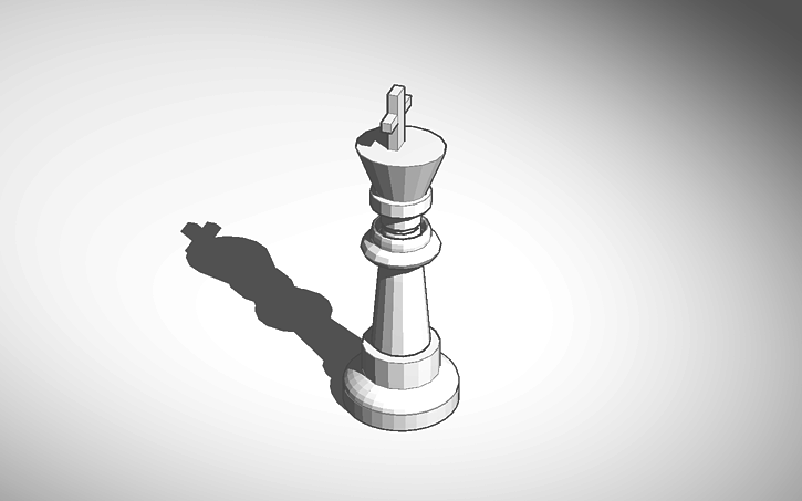 3D design Chess King - ORIGINAL - Tinkercad