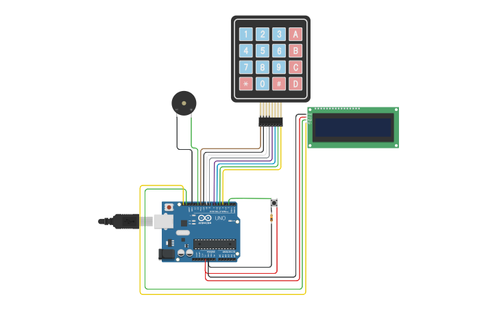 Circuit design Copy of Keypad Security Lock - Tinkercad