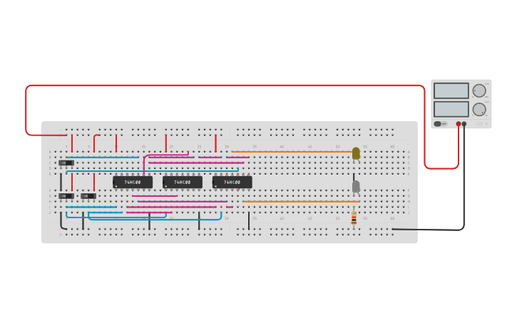 Circuit design Full Subtractor using NAND gates | Tinkercad