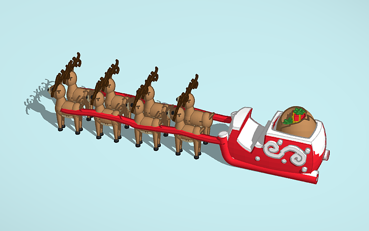 3D design Santa's Sleigh - Tinkercad